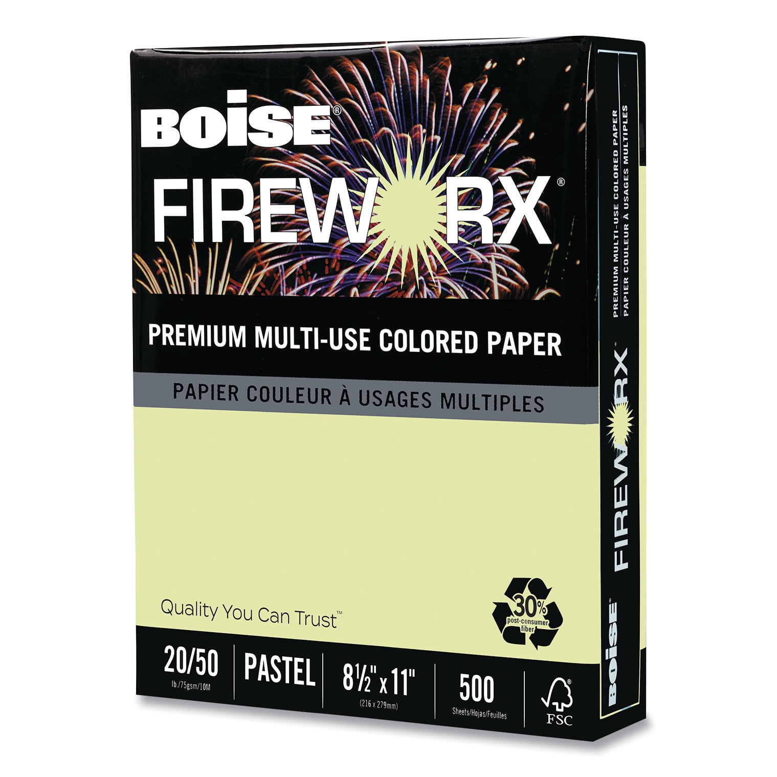 Boise FIREWORX Premium Colored Printer Paper, 20lb, 8-1/2 x 11, Garden ...