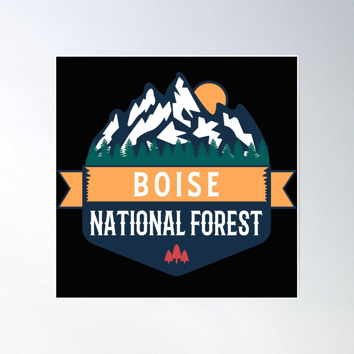 Boise National Forest Poster Wall Art, Modern Wall Decor, 24x24 ...