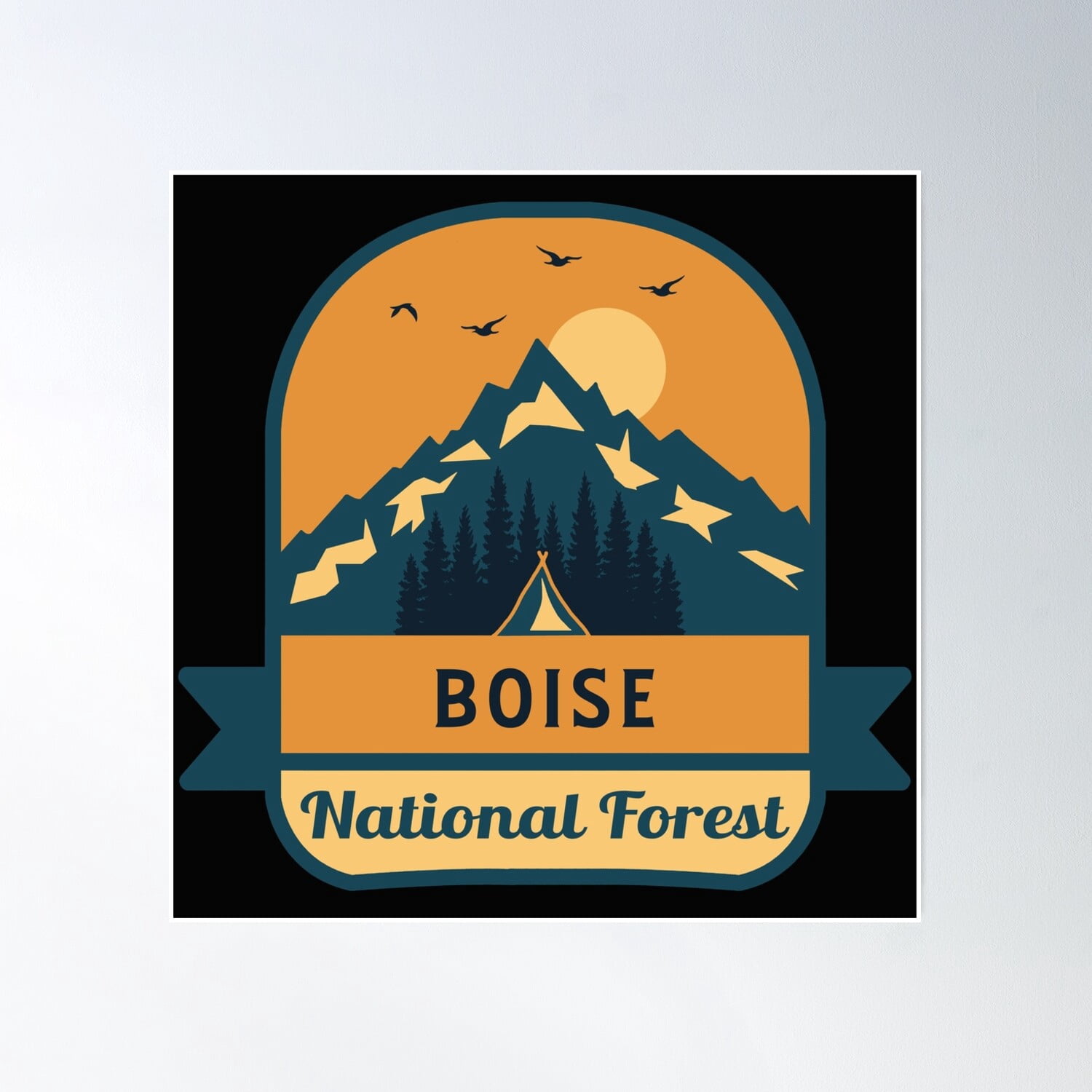 Boise National Forest Poster Wall Art, Modern Wall Decor, 24x24 ...