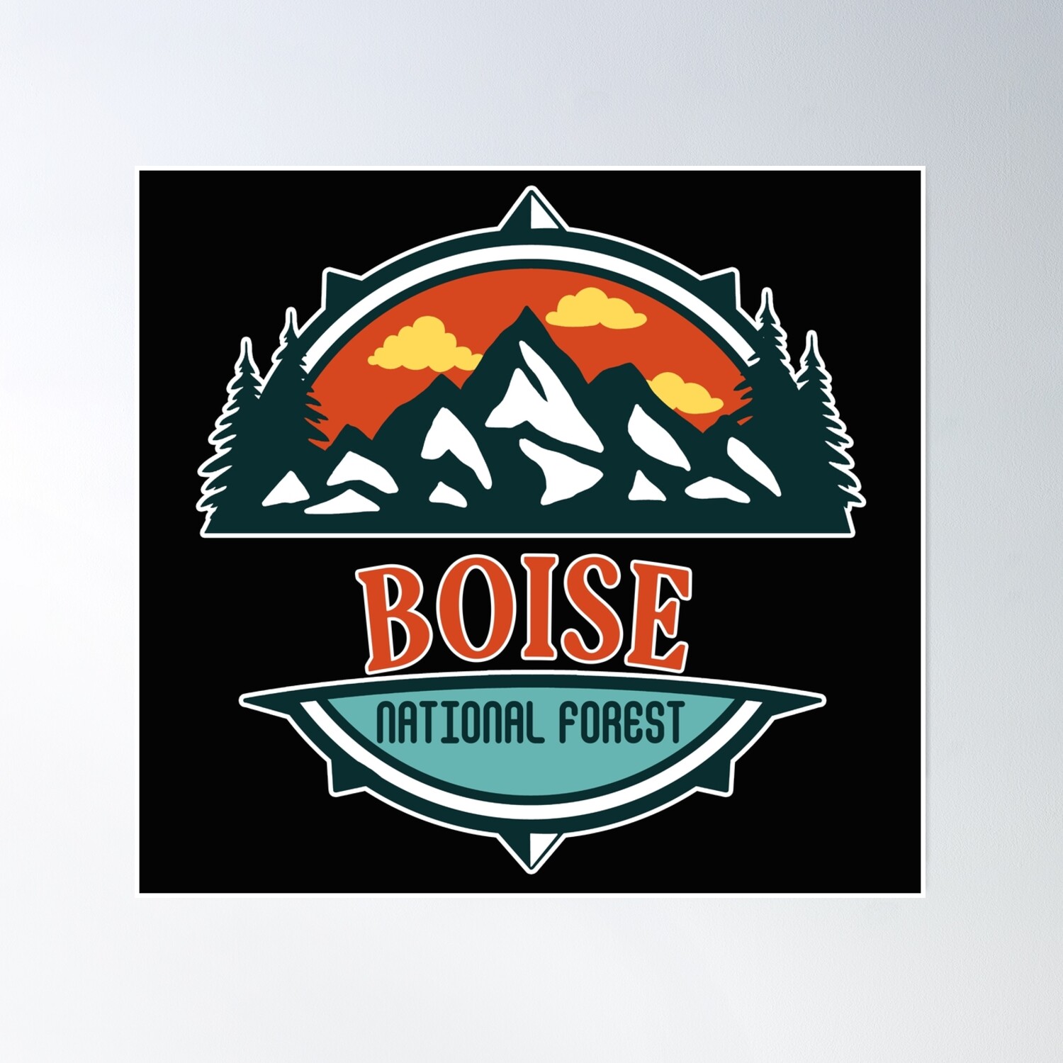 Boise National Forest Poster Wall Art, Modern Wall Decor, 30x30 ...