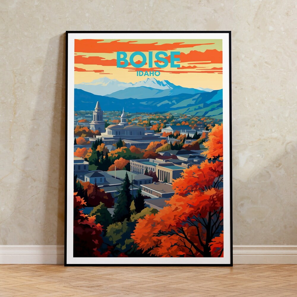Boise Travel Poster, Idaho Wall Art, Idaho Print, Boise Poster, Idaho ...