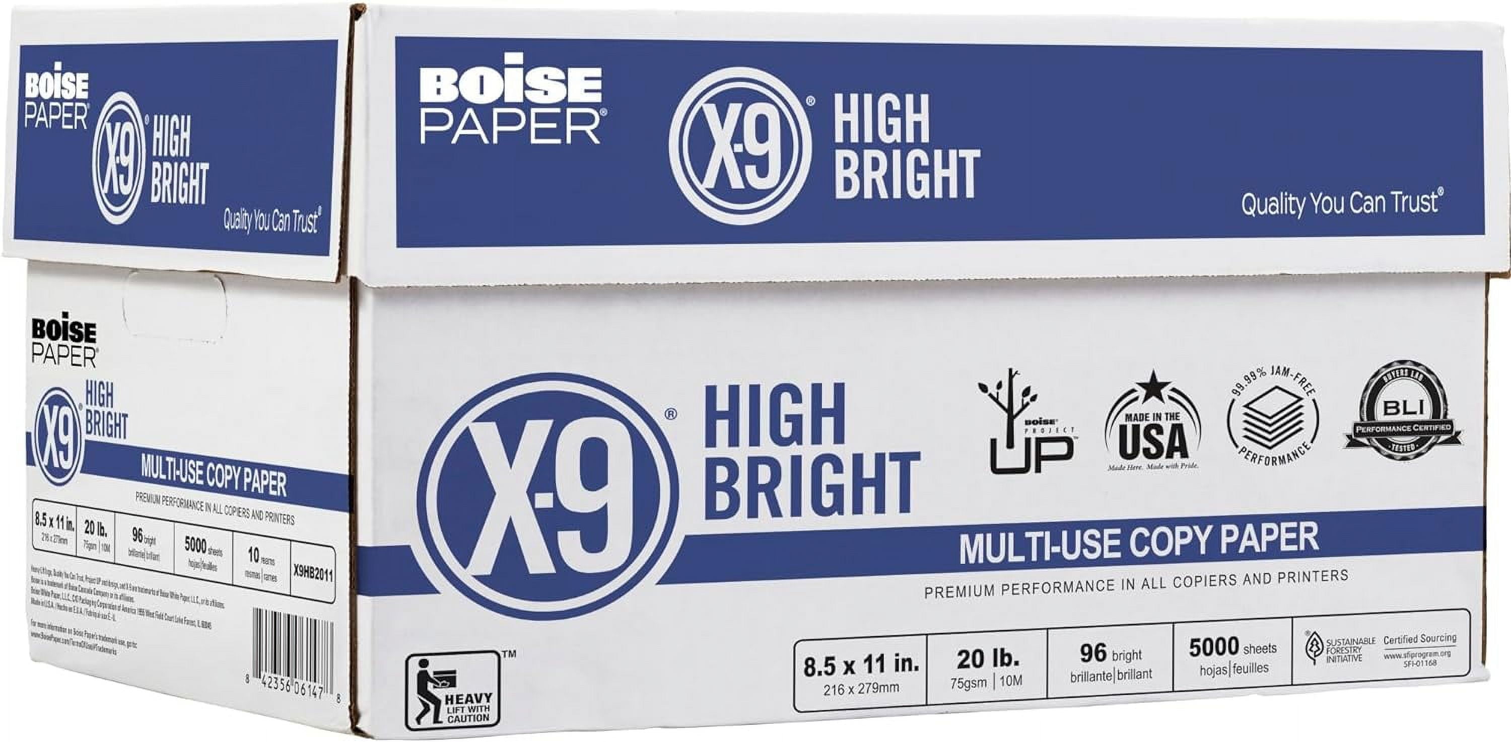 Boise® X-9® High Bright Multipurpose Copy Paper, Letter Paper Size, 108 ...