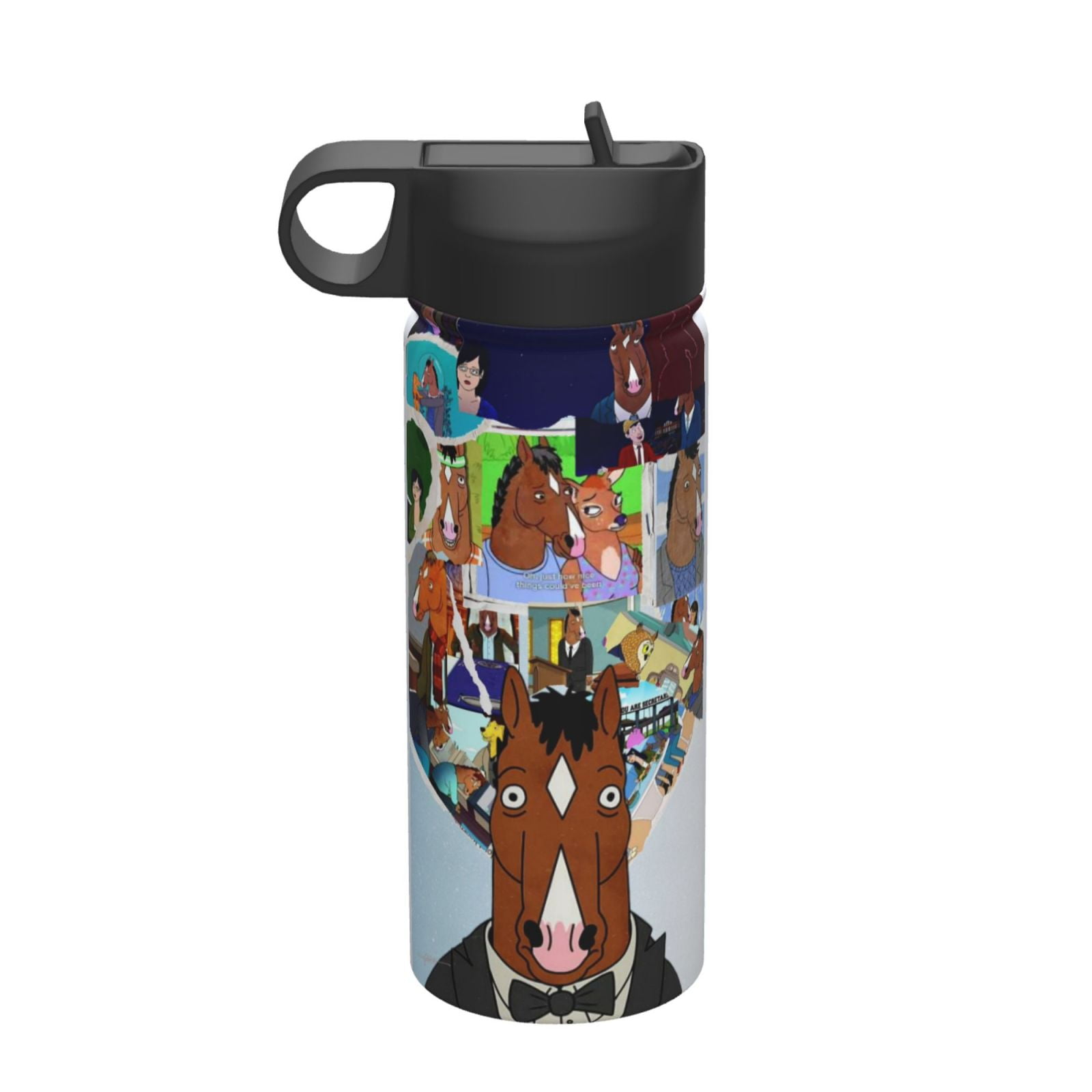 Bojack Horseman Insulated Water Bottle, 18oz, With Straw Cap, Stainless ...