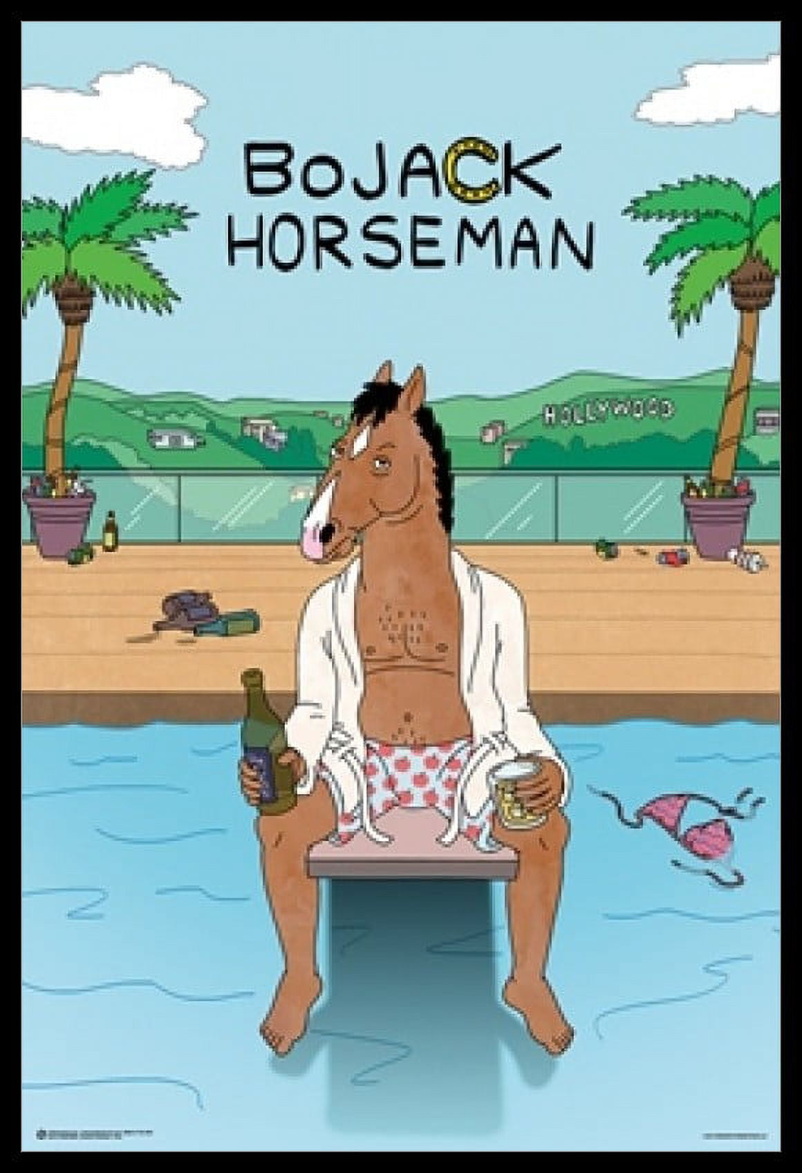 Bojack Horseman Pool Laminated & Framed Poster (24 x 36) - Walmart.com