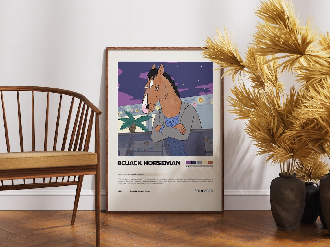 Bojack Horseman Poster, Animated Series Art Print, Unframed Paper ...
