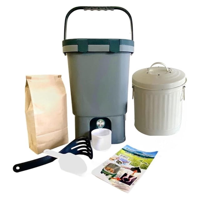 Bokashi Compost Kit - 5 Gallon Indoor Composter with Snap Lid, Bran ...