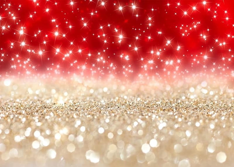 Bokeh Golden Glitter Spots Photography Backdrop Twinkle Stars Red ...