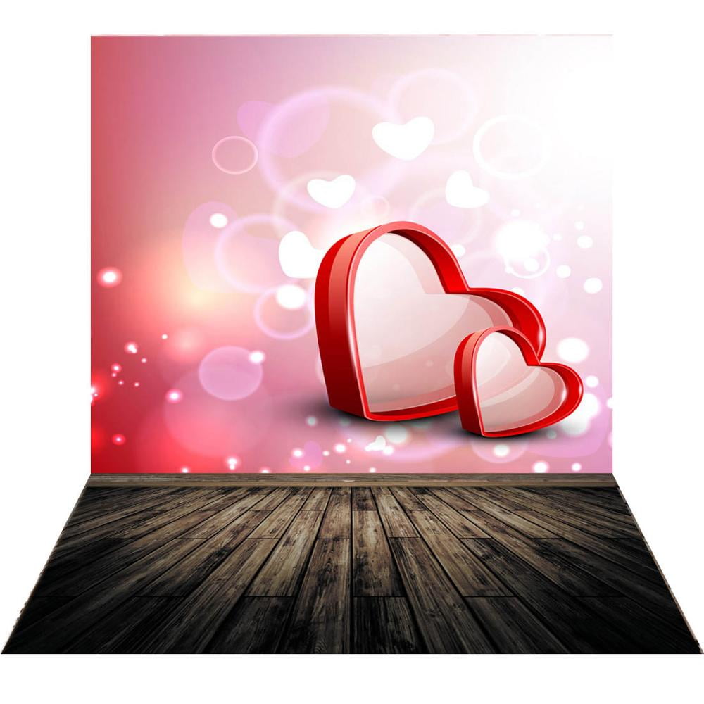 Bokeh Pink Rose Heart 3D Photography Background for Photo Studio ...