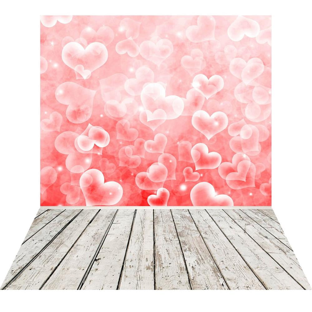 Bokeh Pink Rose Heart 3D Photography Background for Photo Studio Valentines Photoz Vinyl ...