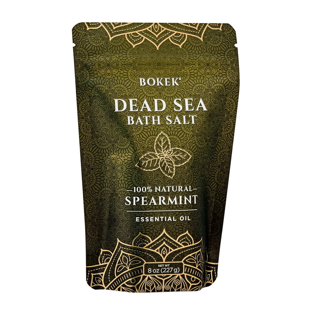 Bokek Natural Dead Sea Bath Salt with Spearmint Essential Oil, 8 Oz, 6 ...
