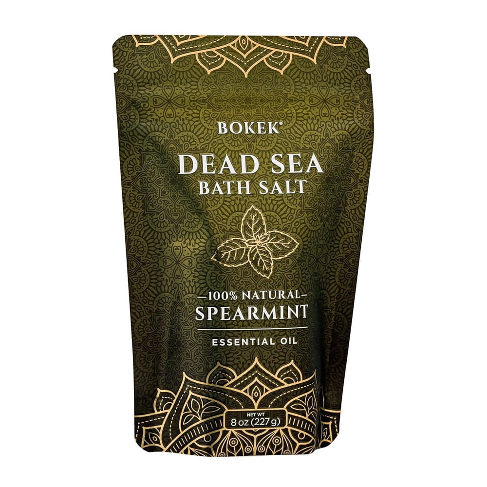 Bokek Natural Dead Sea Bath Salt with Spearmint Essential Oil, 8 Oz ...