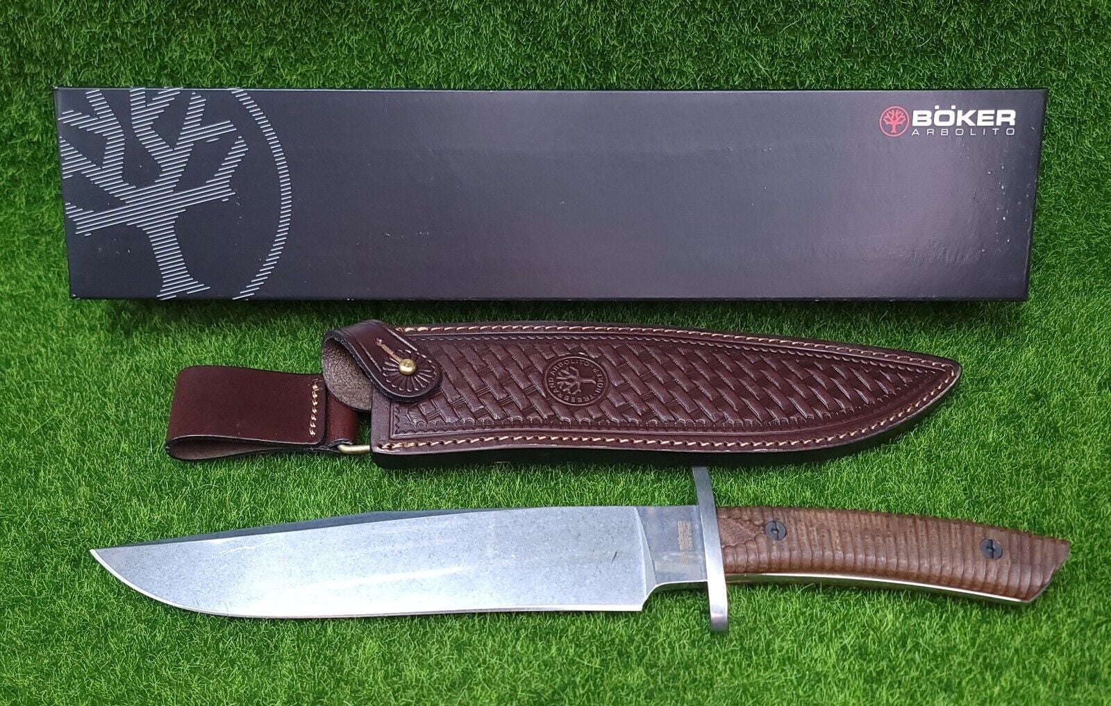 Boker El Gigante Ebony 9.25" Fixed Blade N695 Hunting Knife w/ Sheath ...