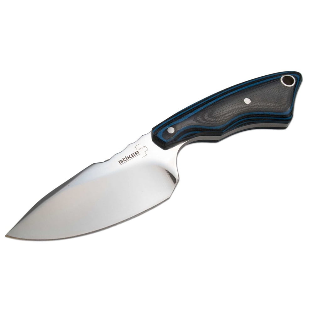 Boker Knives Plus Fixed Knife 2-3/4" Blade, Black and Blue G10 Handle ...