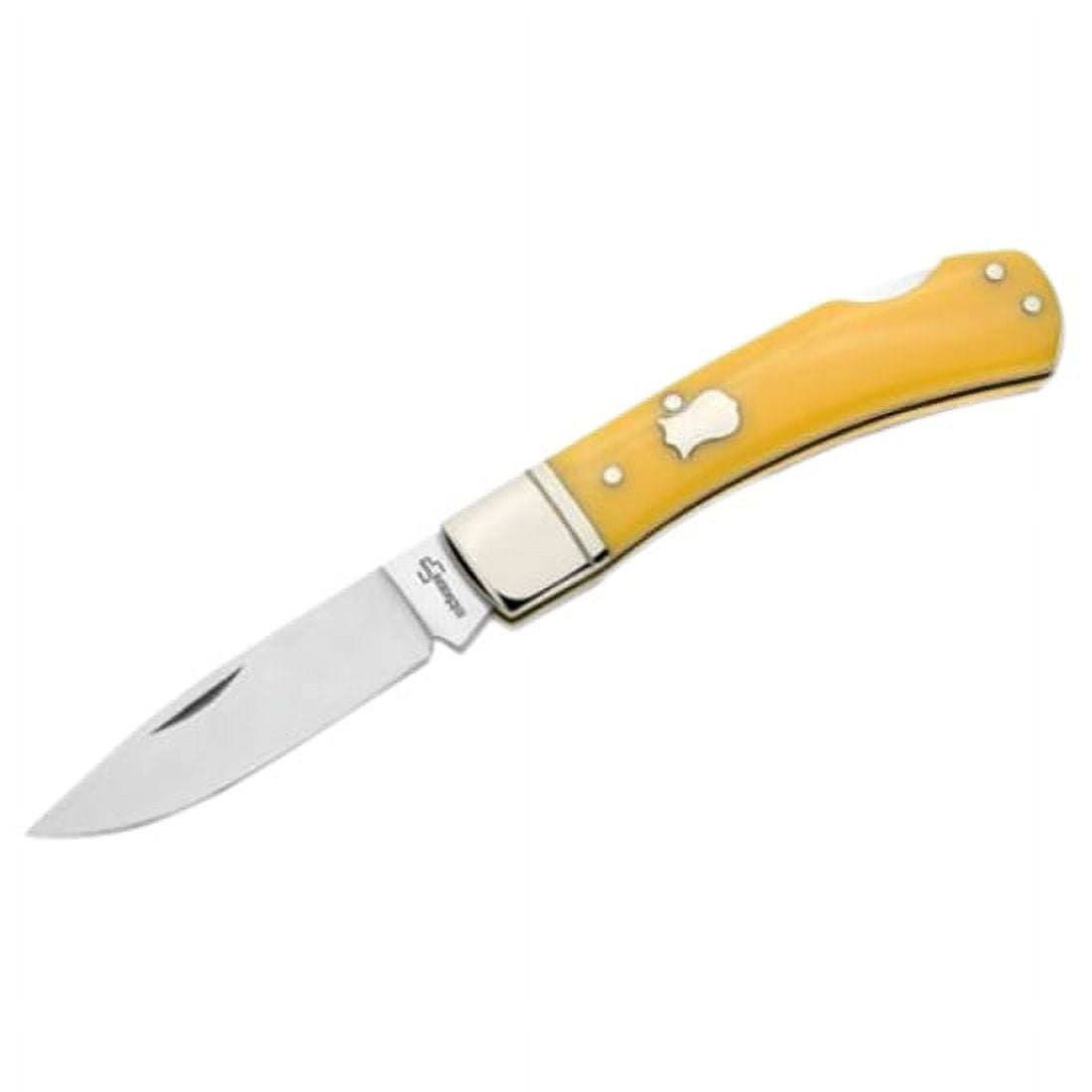 Boker Plus Vintage Series Yellow Lockback Folding Pocket Knife ...