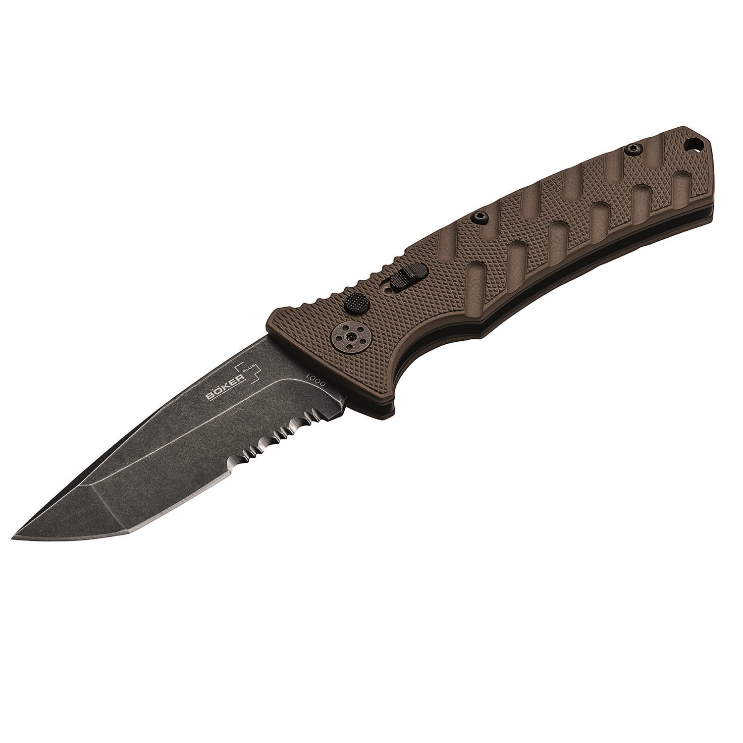 Boker Strike Folder 3.25 in Combo Blade Coyote Aluminum Hndl - Walmart.com