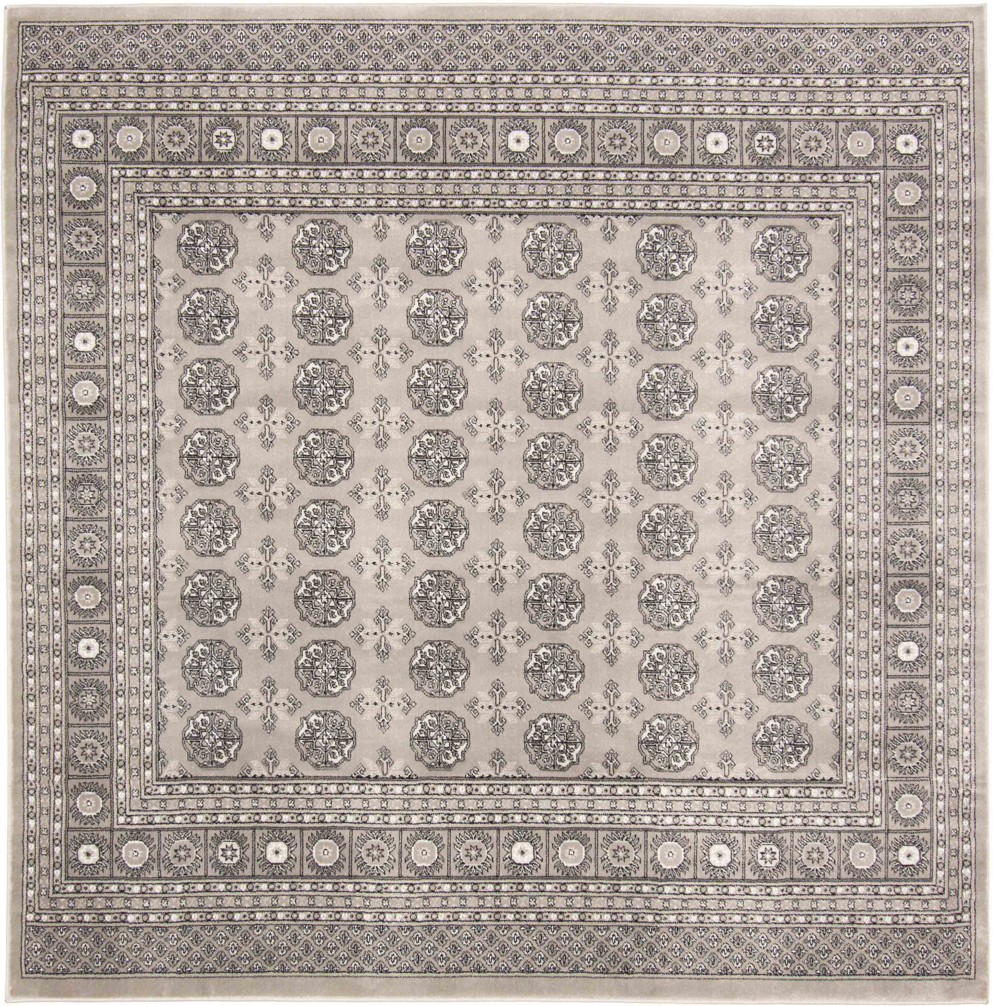 Bokhara Grey Polypropylene Rug 6'7" x 6'7" - Walmart.com