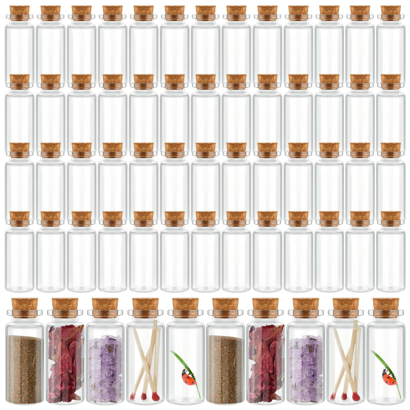 Bokon 200 Pcs Potion Bottles with Cork Stoppers - Small Glass Bottles DIY Mini Glass Jars Tiny ...