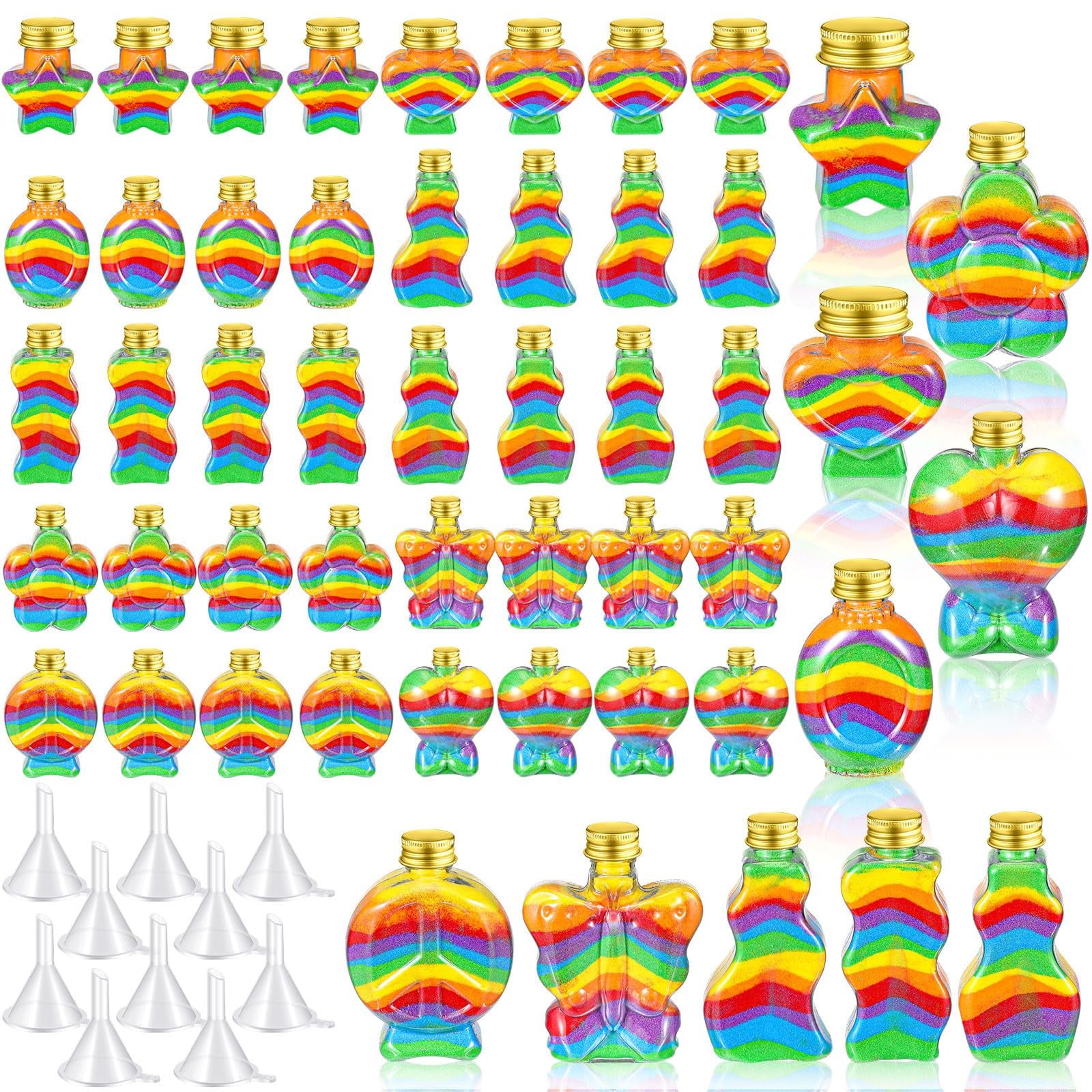 Bokon 50 Pcs Plastic Sand Art Bottles Bulk Sand Containers for Sand Art ...