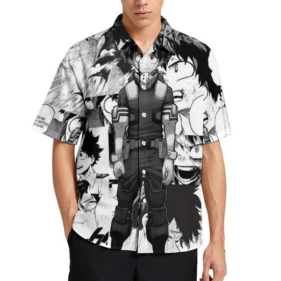 Boku My Hero Academia Men's Button-Down Shirts Daily Casual Beach ...