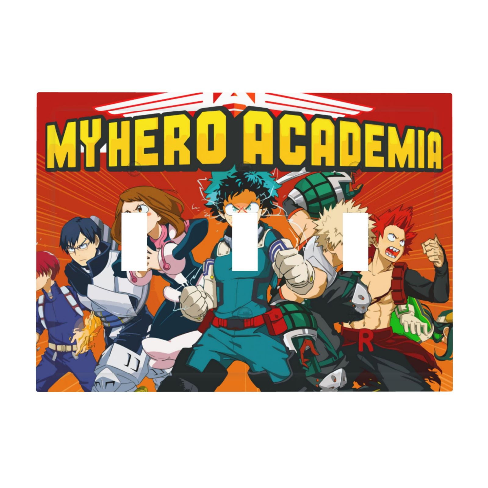 Boku My Hero Academia Wall Plate Cover 3 Gang Toggle Decorative Light ...