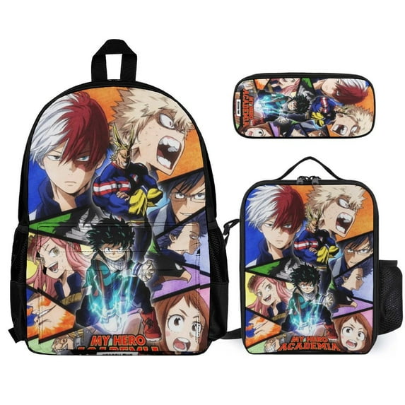 Boku No Hero Mha Academia Backpack With Lunch Bag Pencil Case Pen Bag ...
