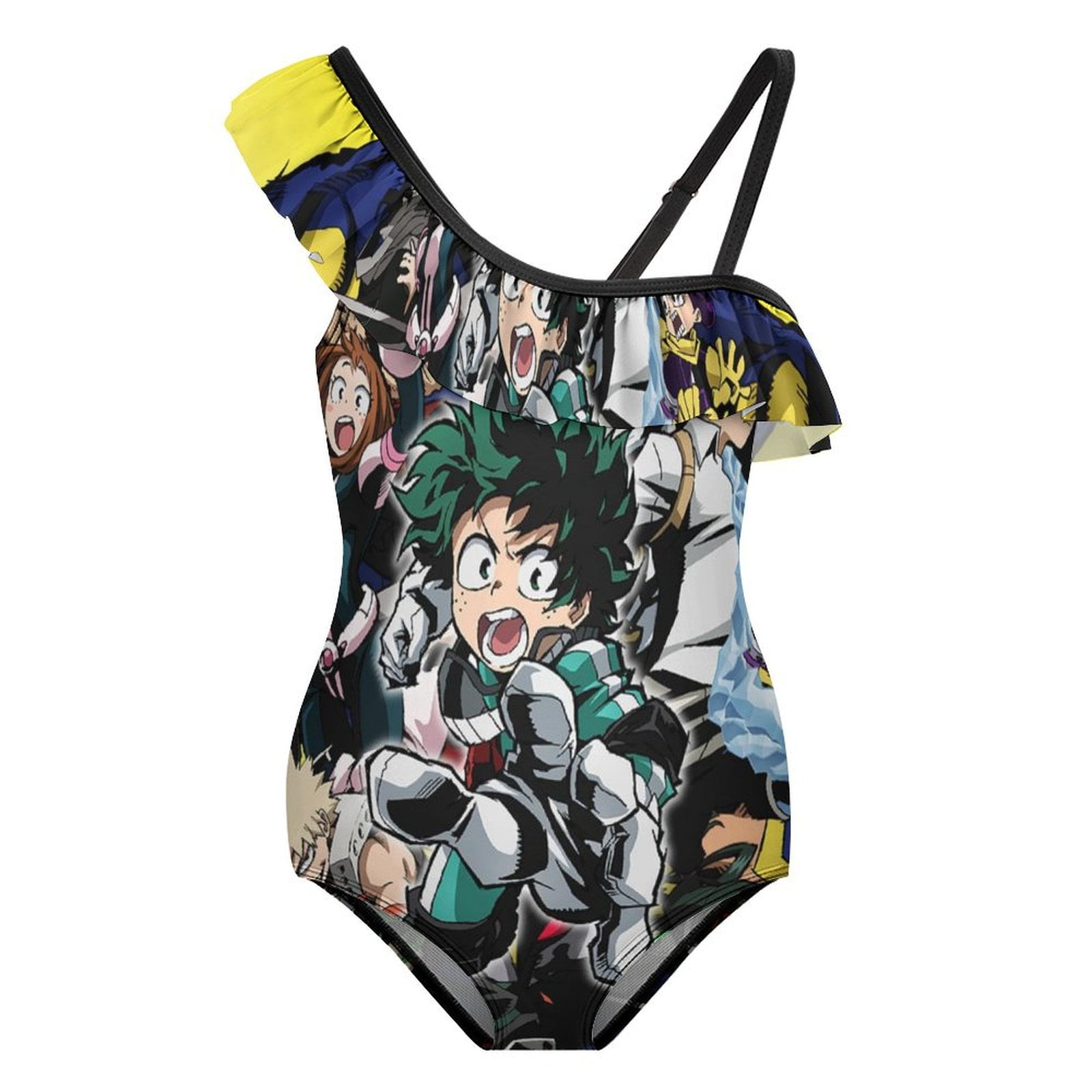 Boku No Hero Mha One-Piece Swimsuit for Girls Adjustable One Shoulder ...