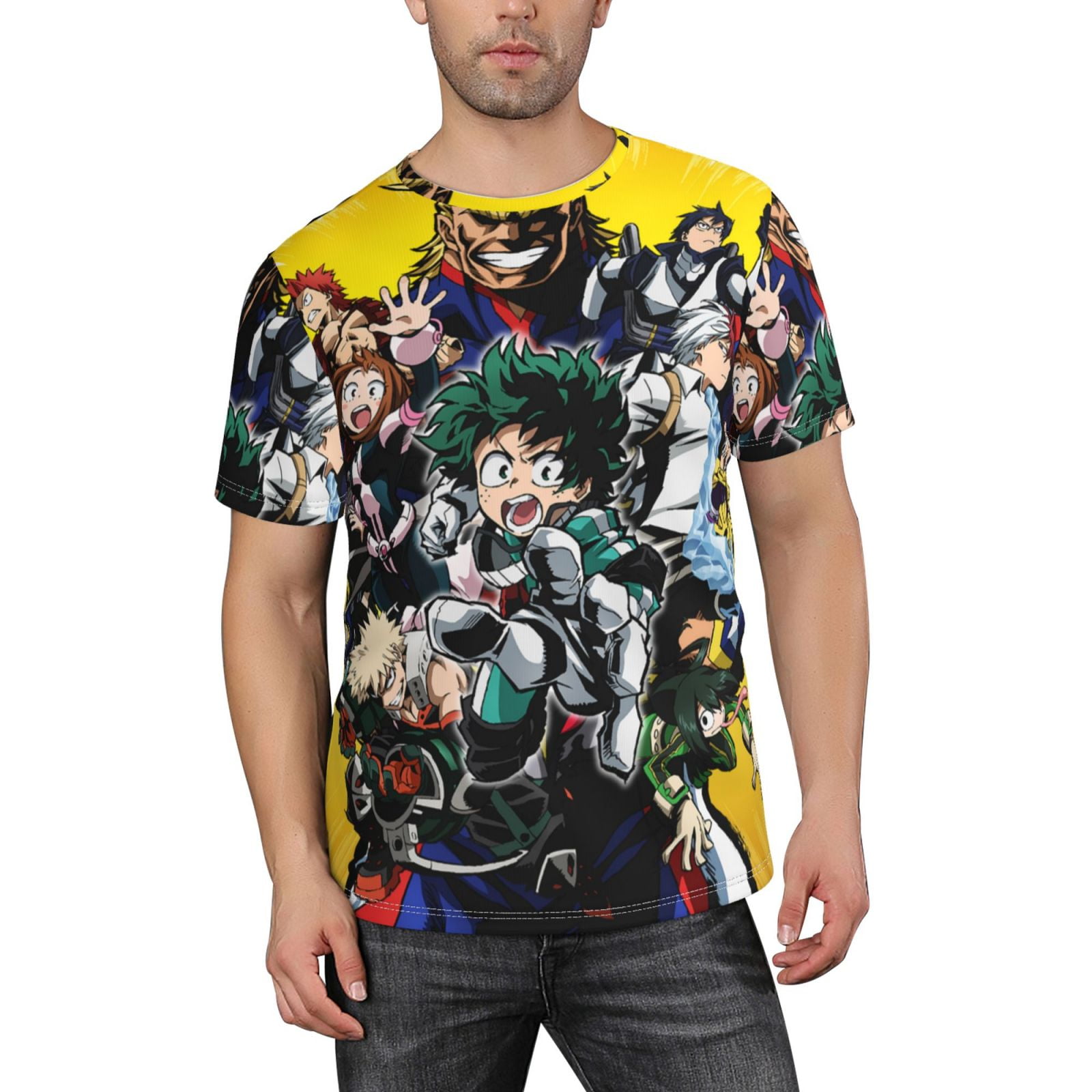 Boku No Hero Mha T-Shirt for Men Novelty 3D Pritneted Casual Short ...