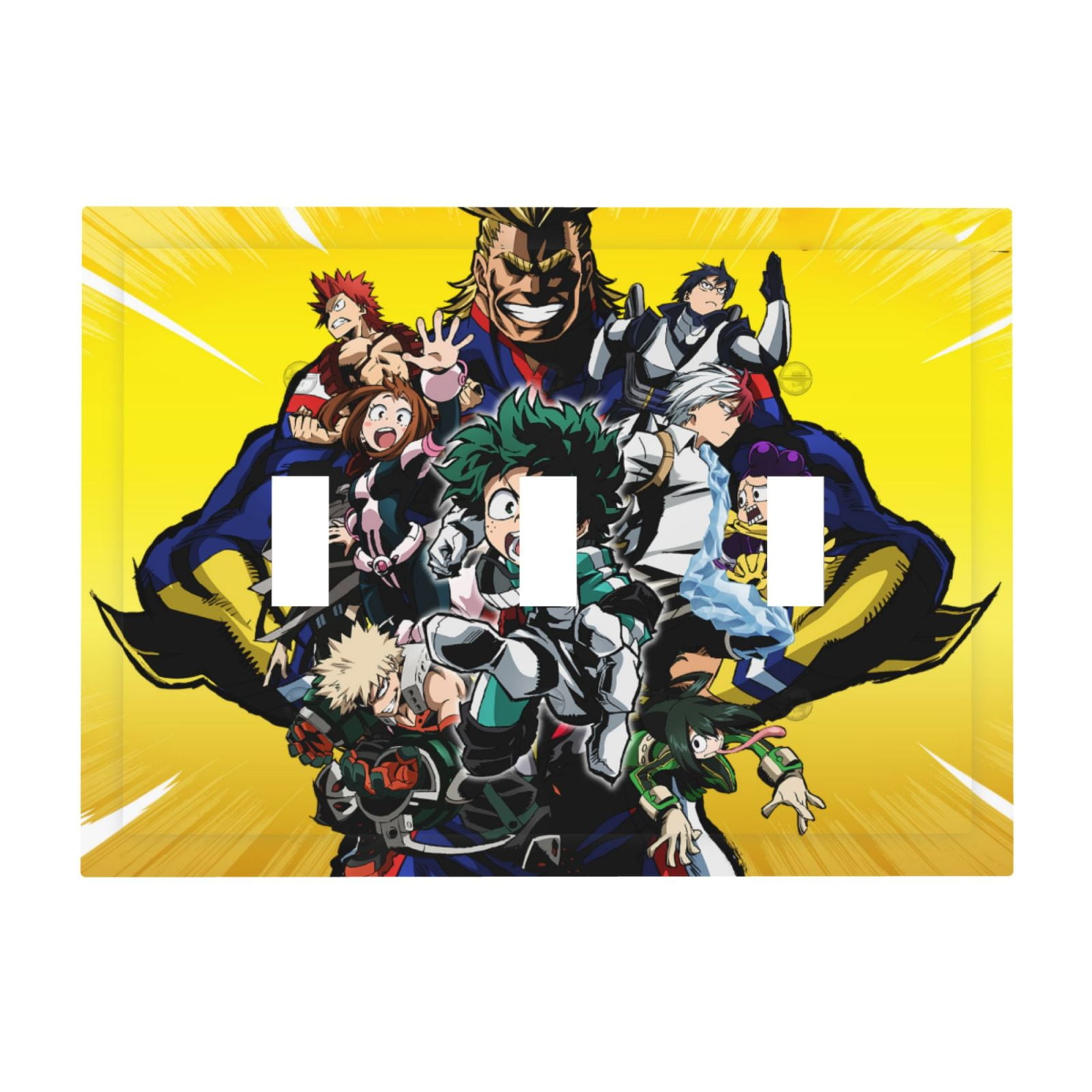 Boku No Hero Mha Wall Plate Cover 3 Gang Toggle Decorative Light Switch ...