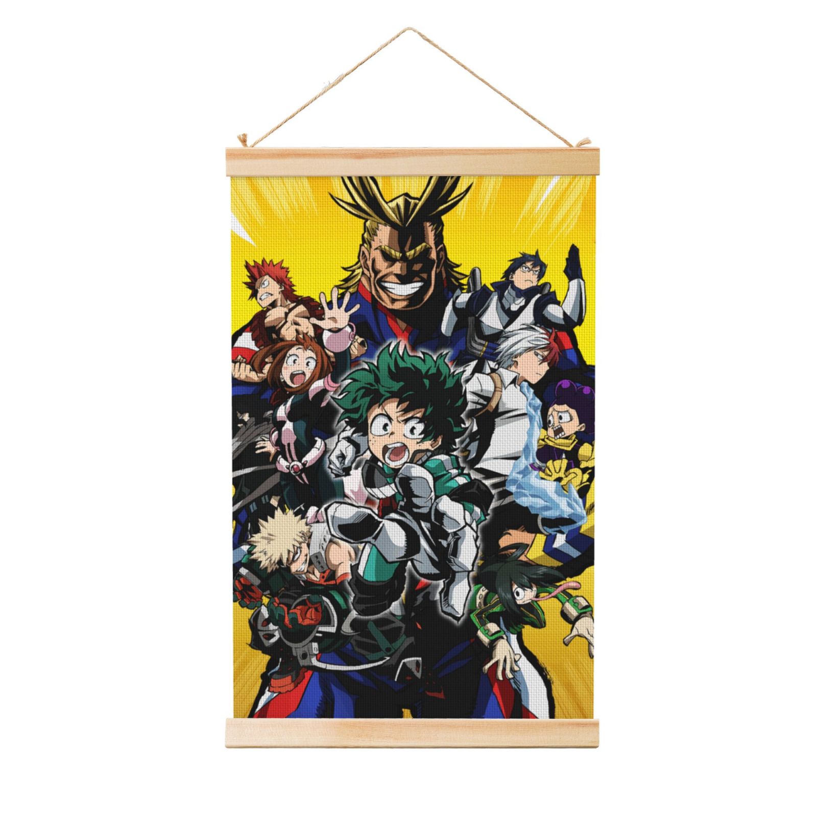 Boku No Hero Mha Wooden Shaft Hanging Poster Canvas Wall Hanging Banner ...