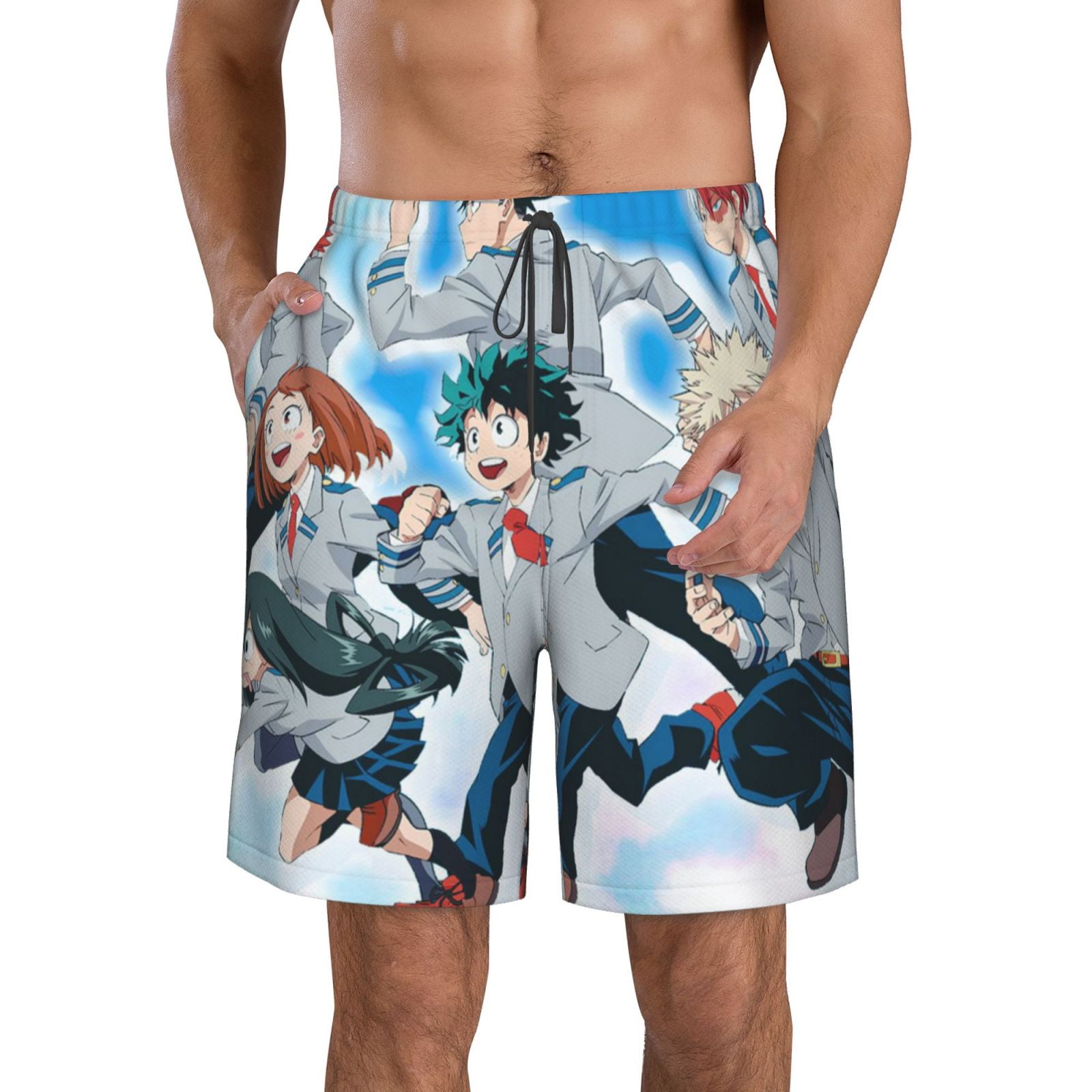 Boku no Hero Academia Men's Beach Shorts Swim Trunks Casual Quick Dry ...
