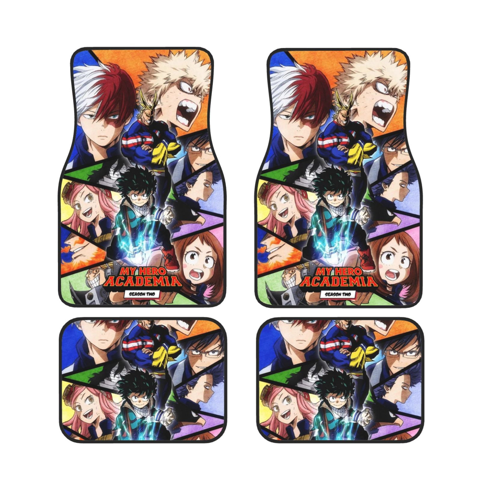 Boku no Hero Mha Academia Car Floor Mats 4-Piece Full Set Front Rear ...
