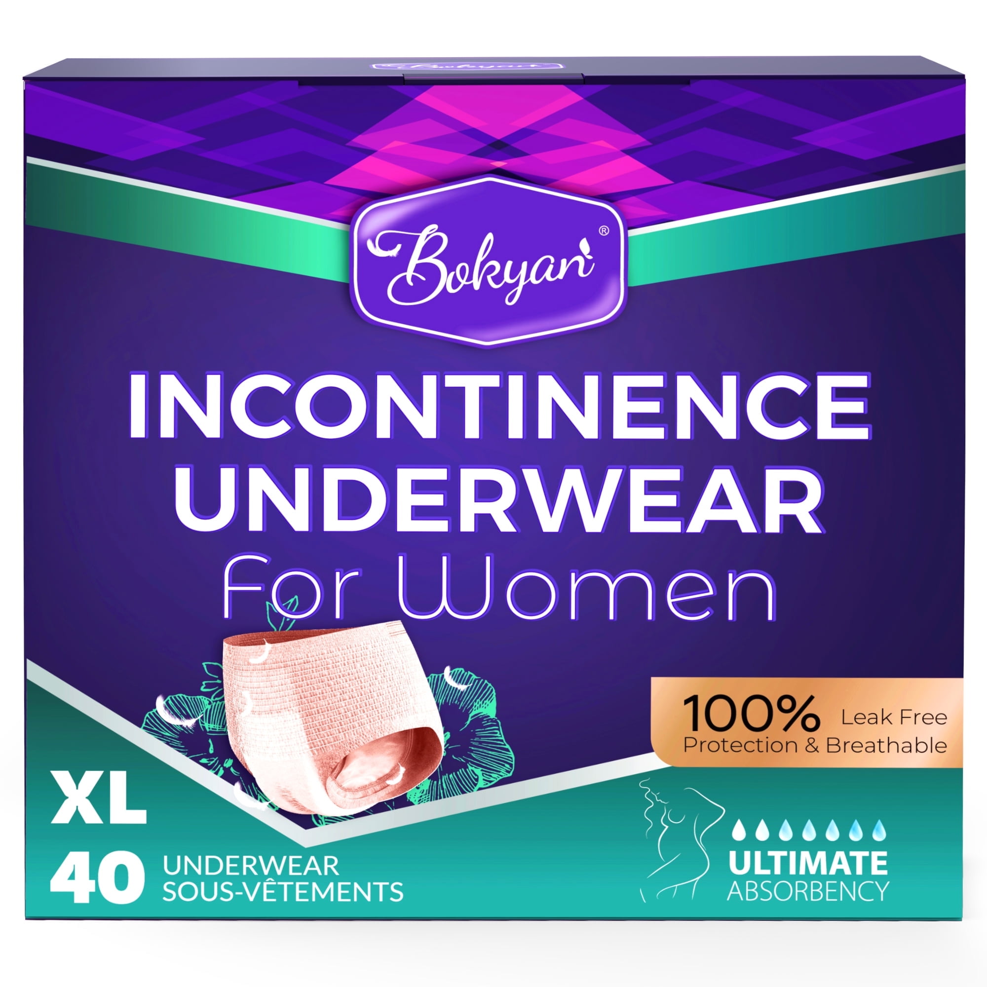 BOKYAN Incontinence Underwear for Women, Adult Diapers, Postpartum ...