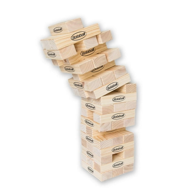 Bolaball: Giant Tumble Tower Wooden Blocks Game, 56 Pieces - Walmart.com