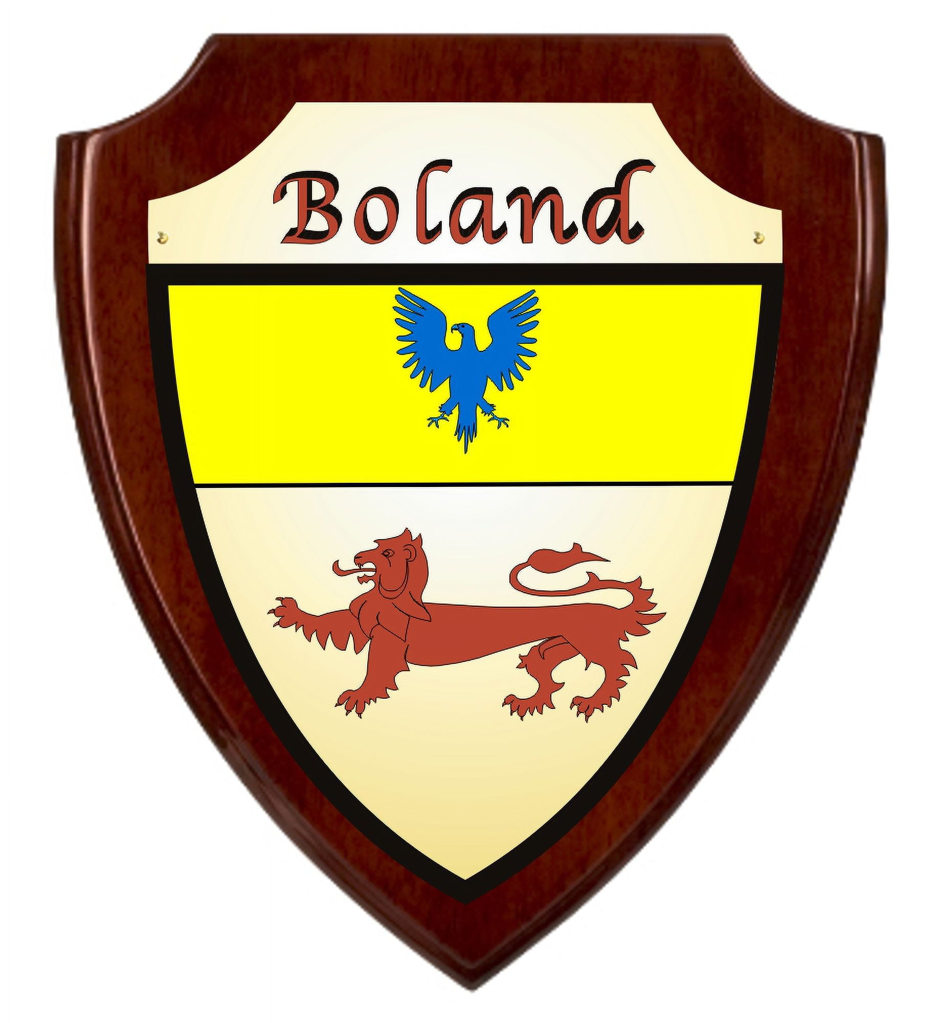 Boland Irish Coat of Arms Shield Plaque - Rosewood Finish - Walmart.com