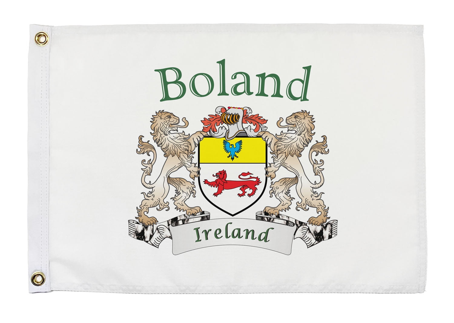 Boland Irish Coat of Arms Small White Flag - 16"x10.5" inches - Walmart.com