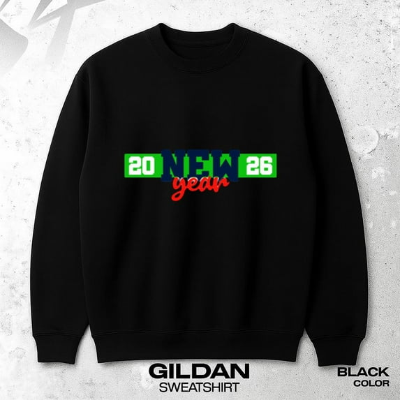 Bold 2026 New Year Typography Modern Retro Celebration Style Art ...