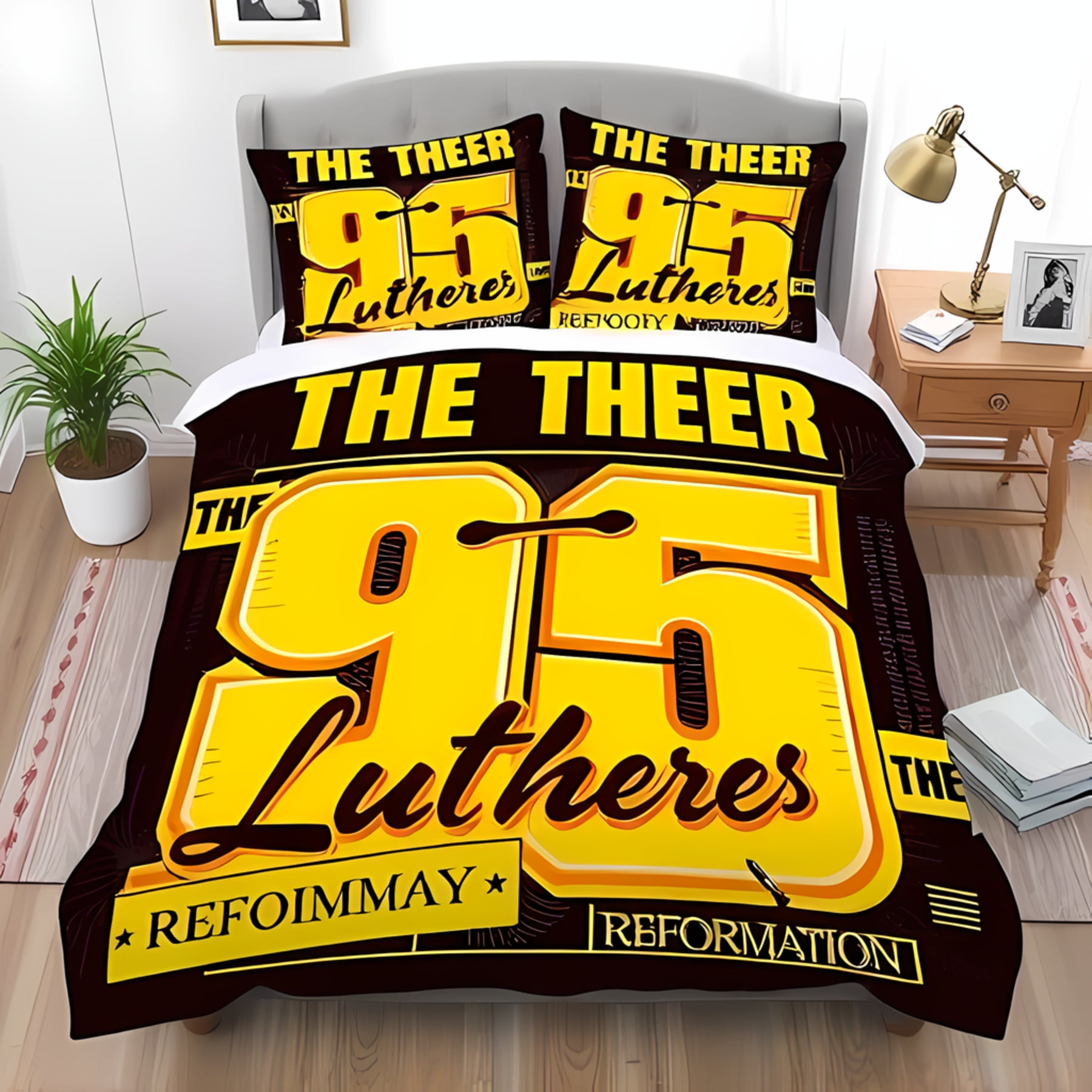 Bold 3-Piece Duvet Cover Set Inspired by Luther's 95 Theses - High ...