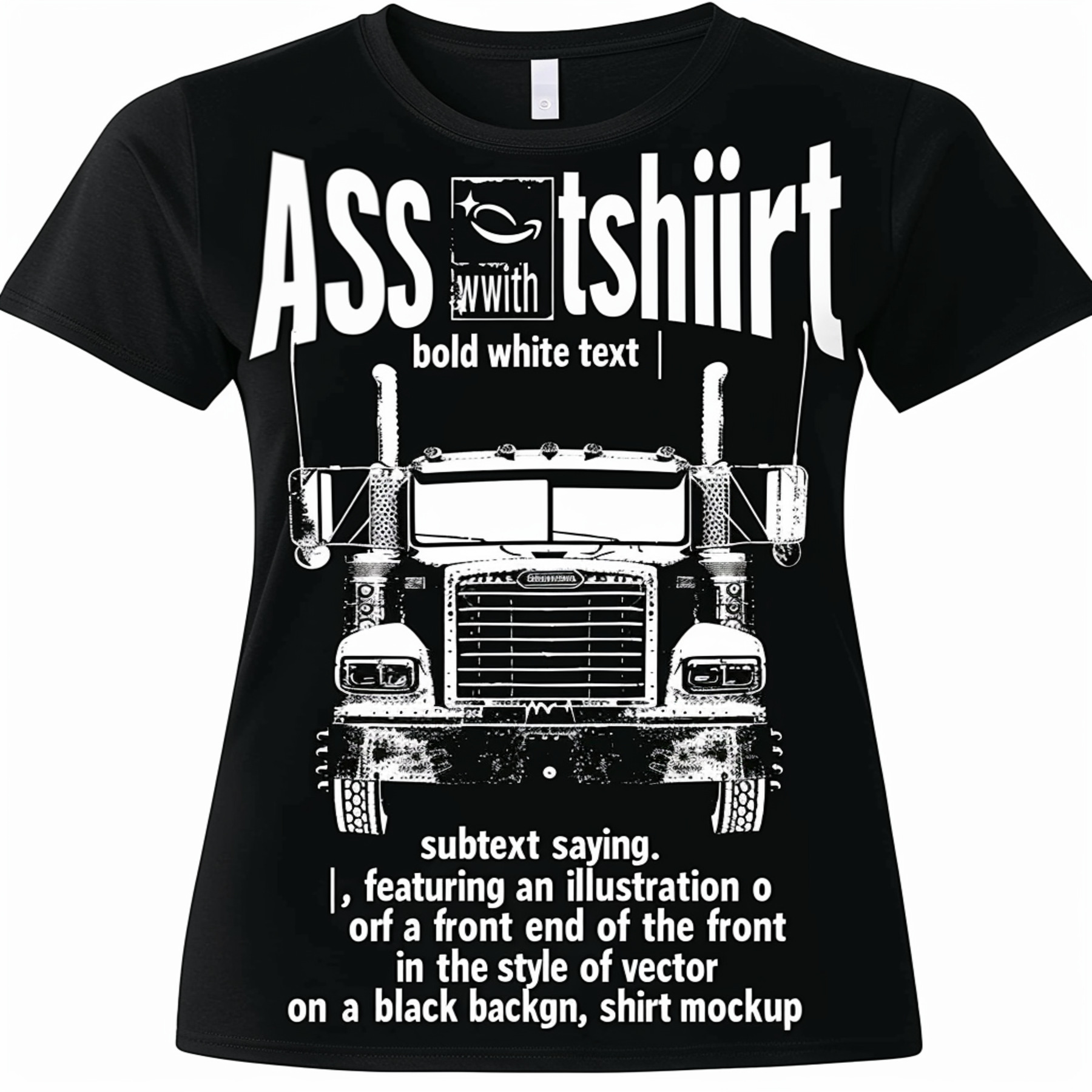 Bold 'ASSrenders' TShirt with Semi Truck Illustration Unique Design for ...