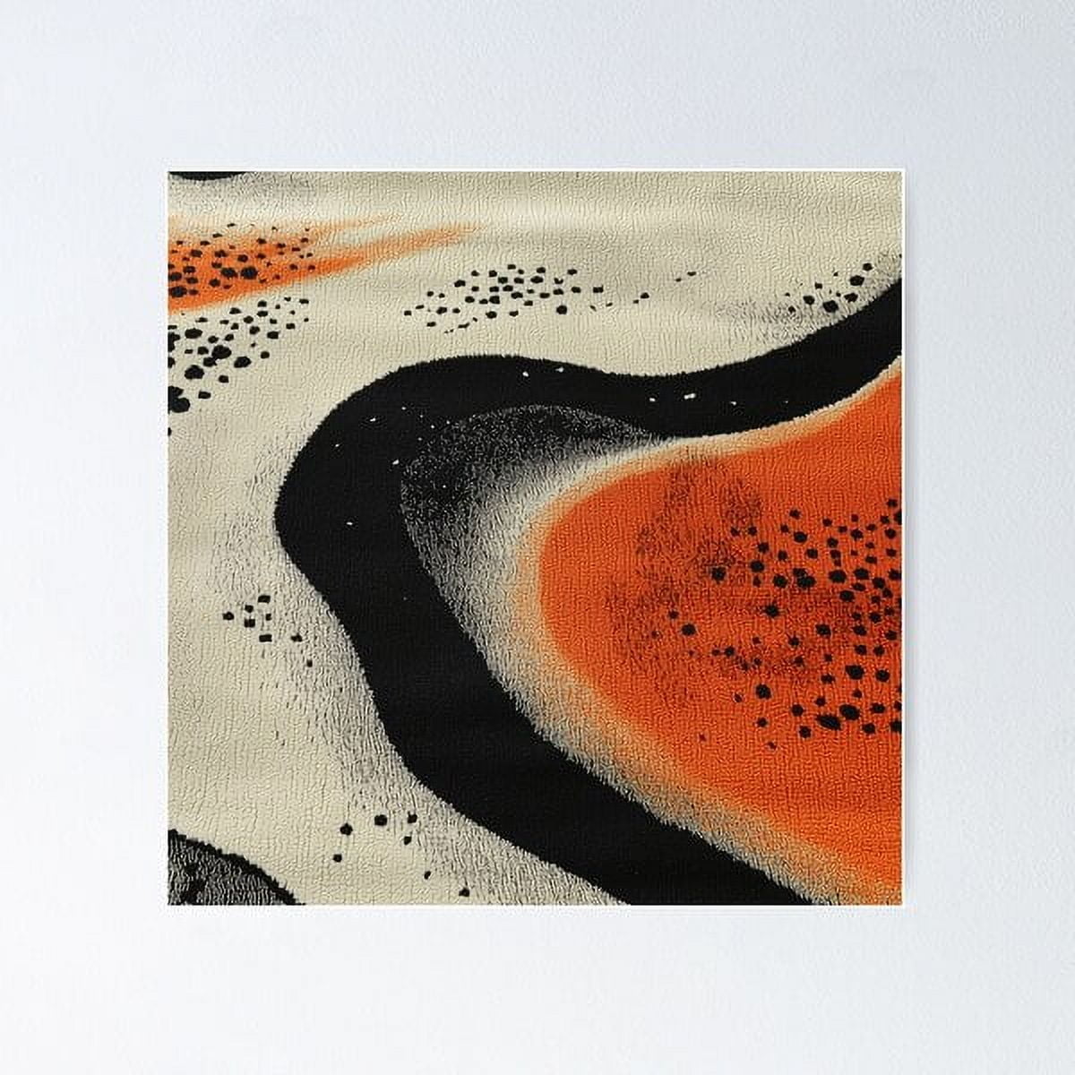 Bold Abstract Carpet Design With Orange And Black Dots Poster Wall Art ...