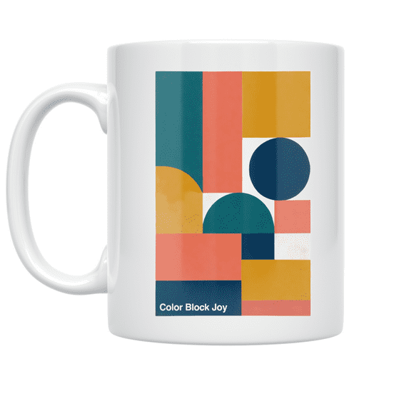 Bold Abstract Color Block Design - Modern Decor Lover - 11 oz Ceramic ...