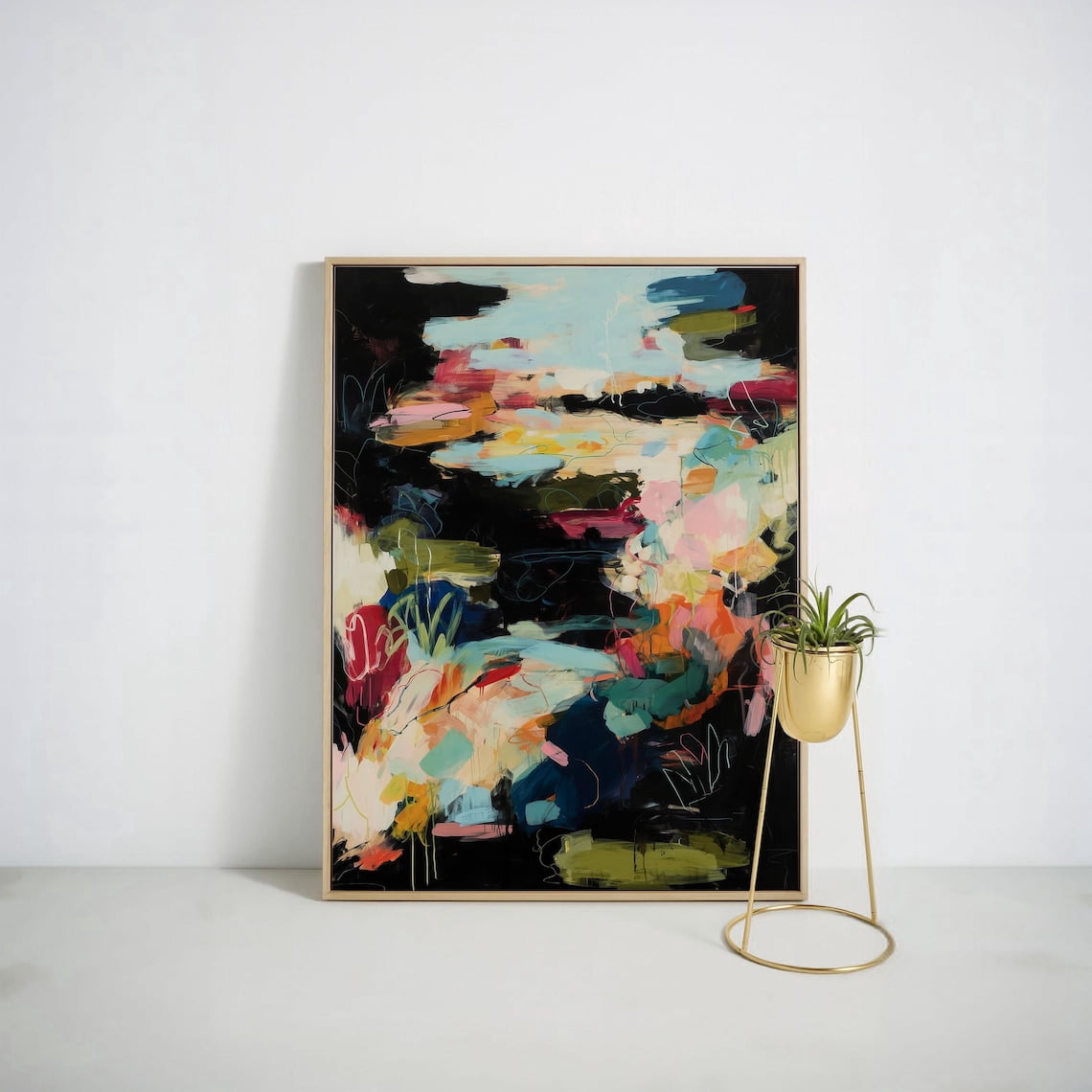 Bold Abstract Landscape Colorful Modern For Contemporary Home Décor ...