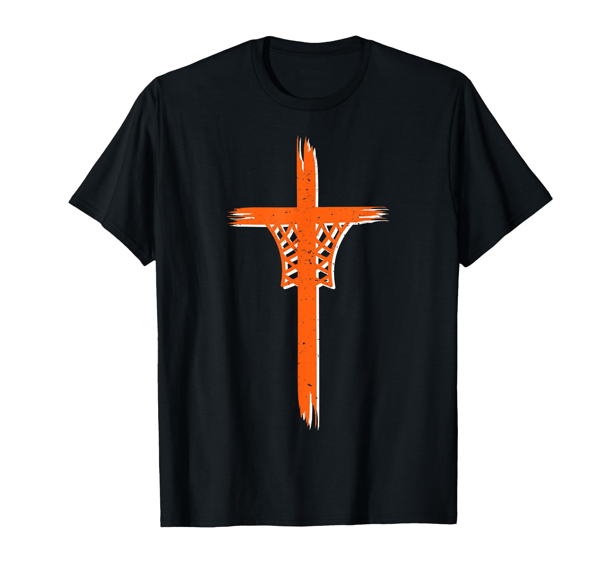 Bold Abstract Orange Cross Design Christian Basketball T-Shirt for ...