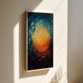 Bold Abstract Sun Art - - Fiery Orange & Deep Blue Wall Art - Modern ...