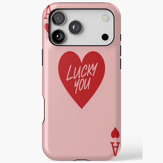 Bold Ace Hearts Card Art Design iPhone Case 17 16 15 14 13 12 11 Pro ...