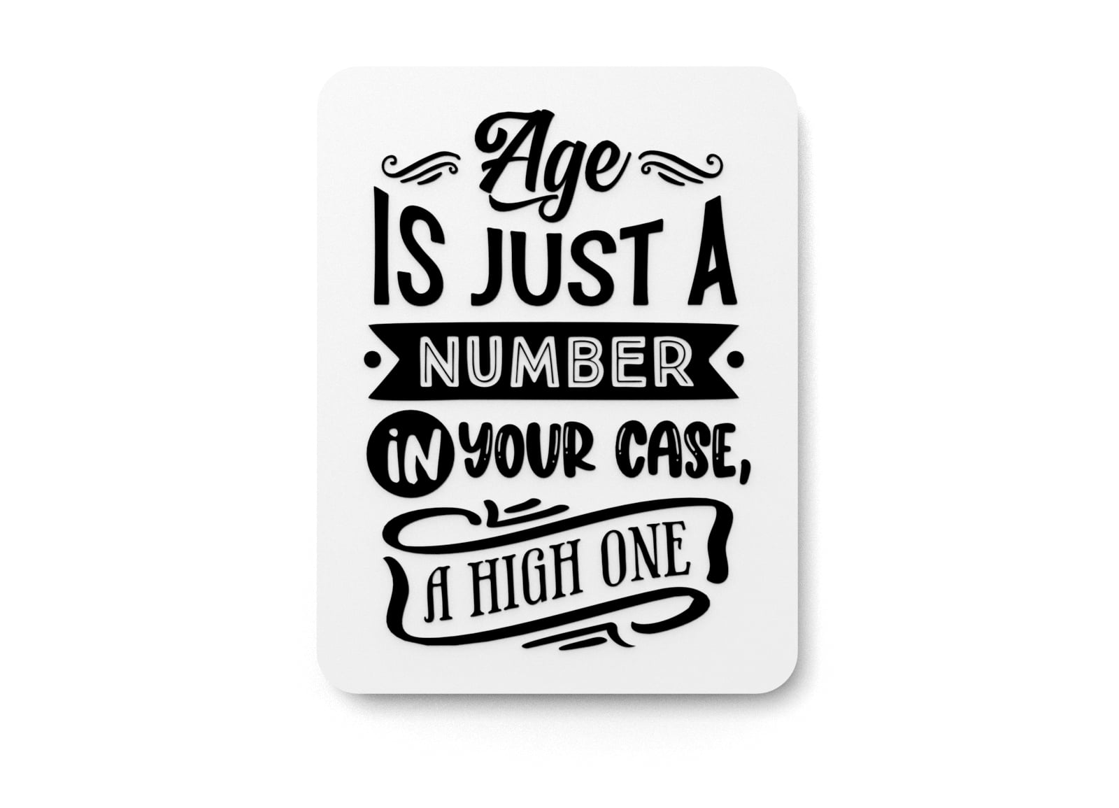 Bold Age Just Number Sign Wall Art – Durable PLA Sign for Gym, Office ...