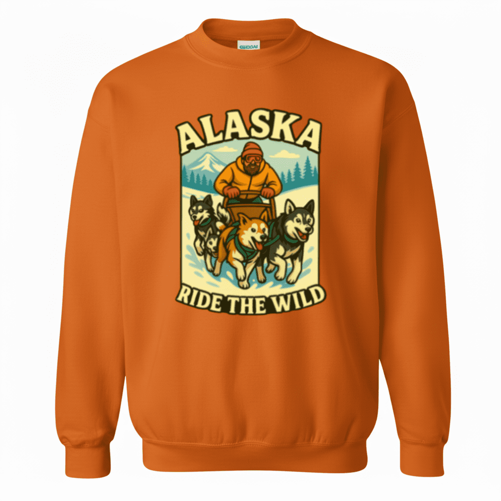 Bold Alaska Dog Sled Ride Wild Arctic Trail Adventure Sweatshirt up to ...