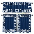 Bold Alphabet Kitchen Curtains Set for Windows, Modern Nautical Letters ...