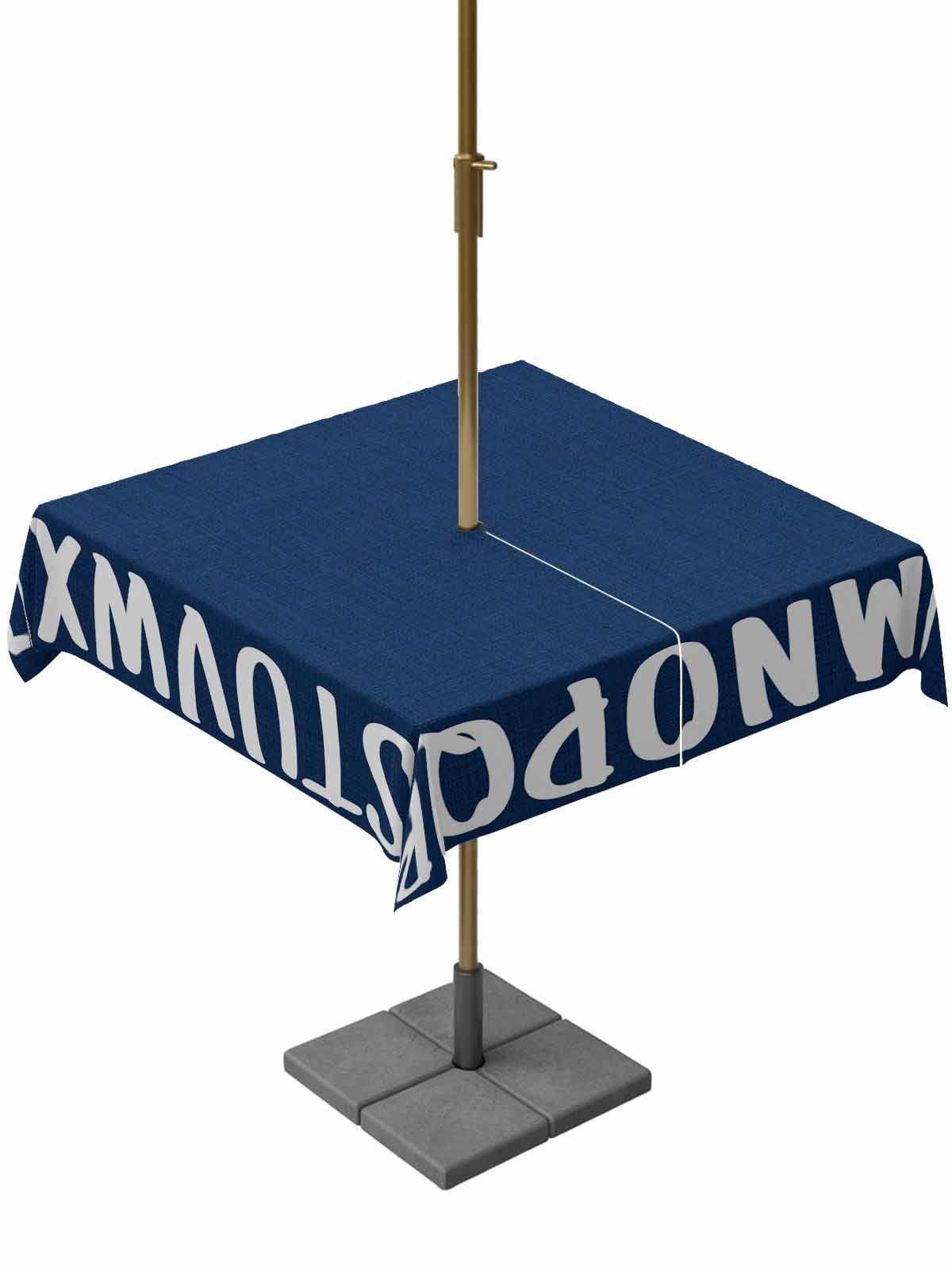 Bold Alphabet Square Outdoor Tablecloth with Umbrella Hole Modern ...