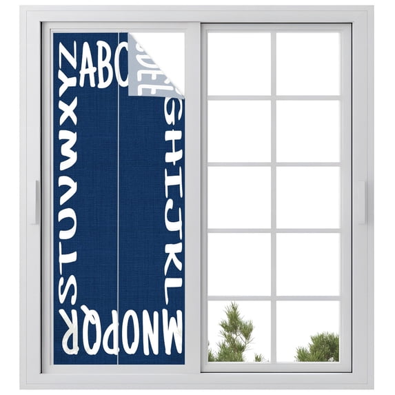 Bold Alphabet Window Privacy Film Modern Nautical Letters Dark Blue ...