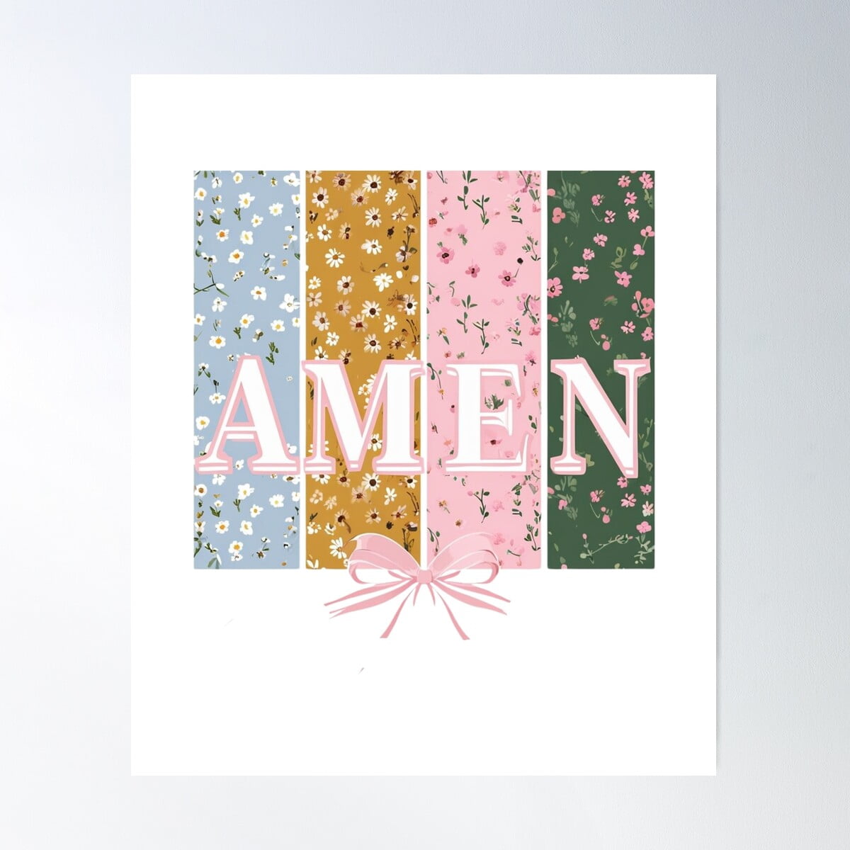 Bold "Amen" Text With Vibrant Floral Panels – Faith-Inspired Artistic ...